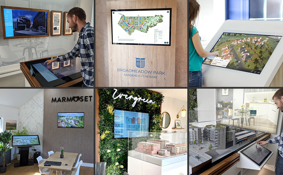 Large touchscreen UX design for property marketing apps