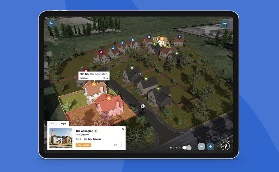 Visual property finder tools in our off-plan property marketing app