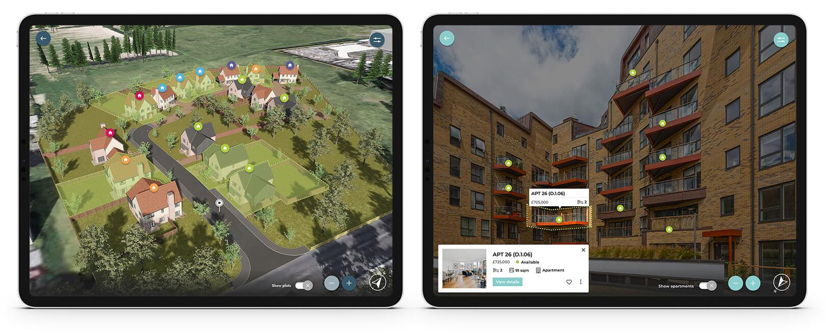 Visual property finder tools in our off-plan property marketing app